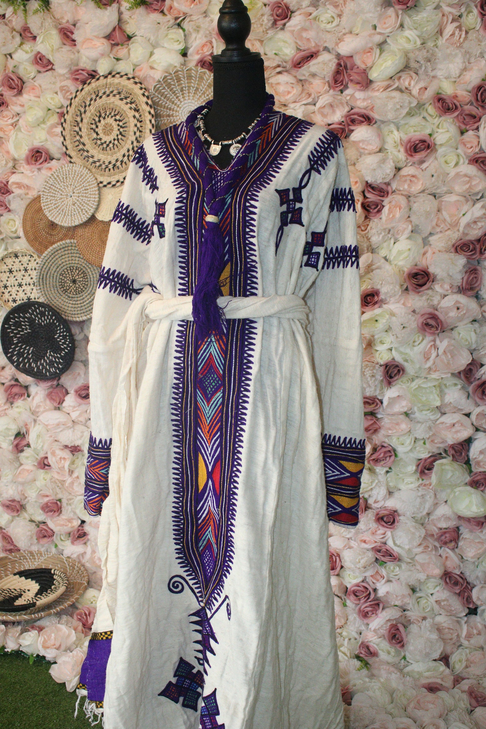 Gondar Fetil • Ethiopian Gondar Amhara Traditional Purple Dress - Etsy