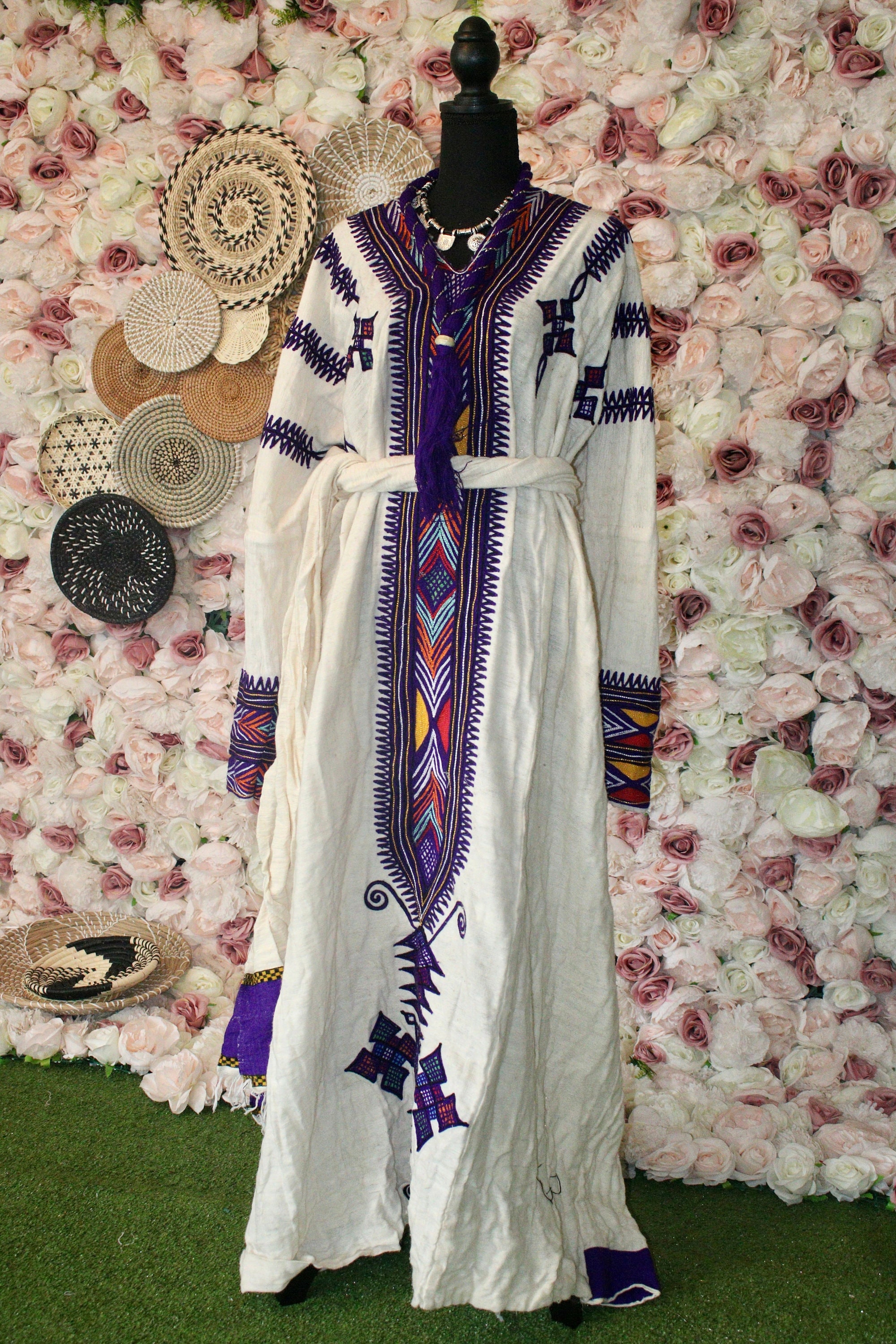 Gondar Fetil • Ethiopian Gondar Amhara Traditional Purple Dress - Etsy