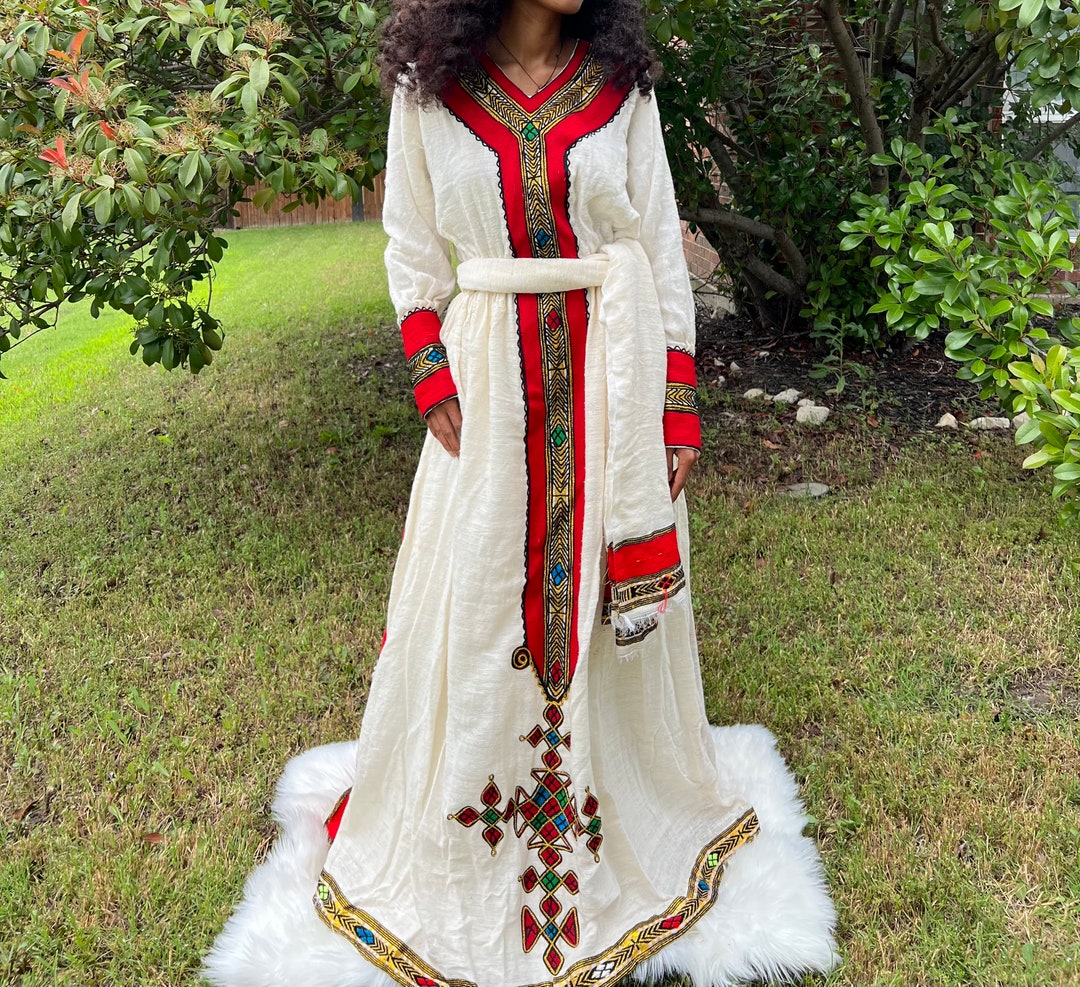 Ethiopian Wollo Amhara Signature Tiftif Fetil Dress - Etsy