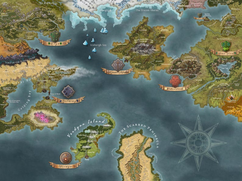 Fantasy Map - Ëryn's Scar - Etsy