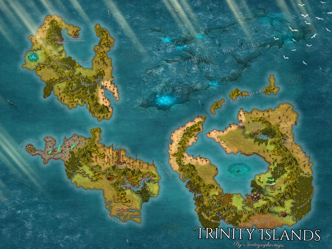 Fantasy Map - Trinity Islands - Etsy