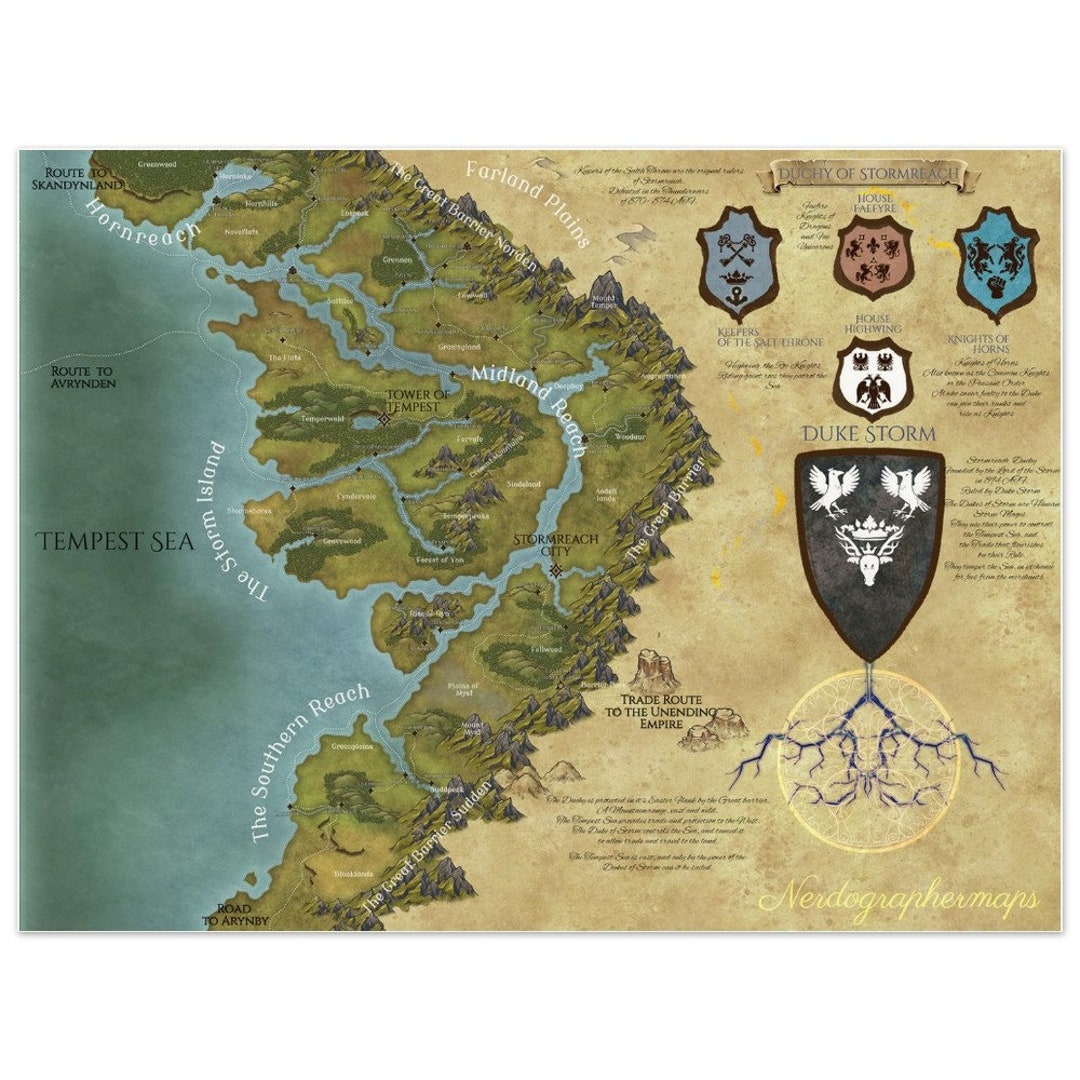 Province Map of Stormreach Physical Poster - Etsy