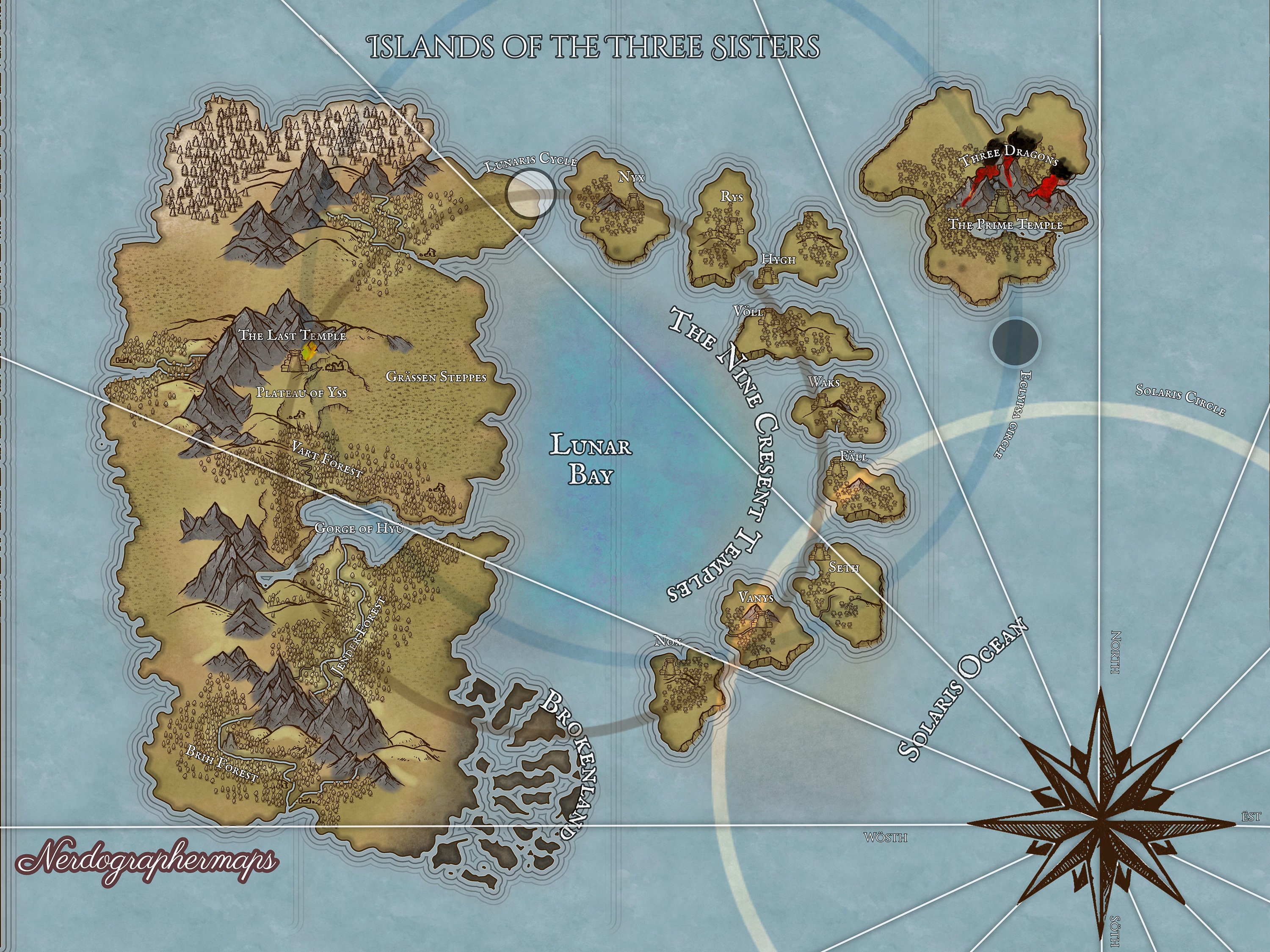 Fantasy Art Map, for Rpg Campaigns or Decoration. Lunar Themed Map. - Etsy