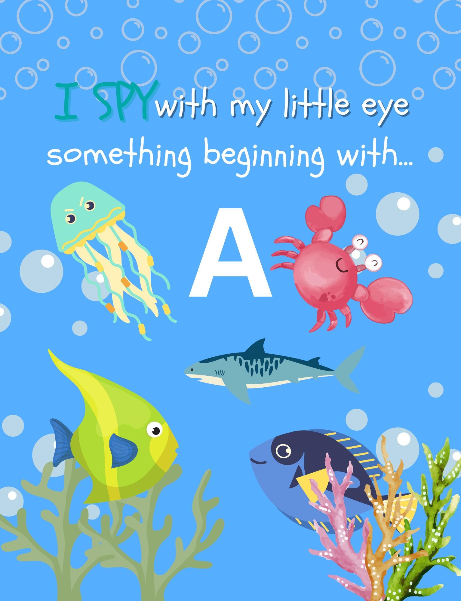 I SPY With My Little Eye Ocean Animals Book for Kids - Etsy