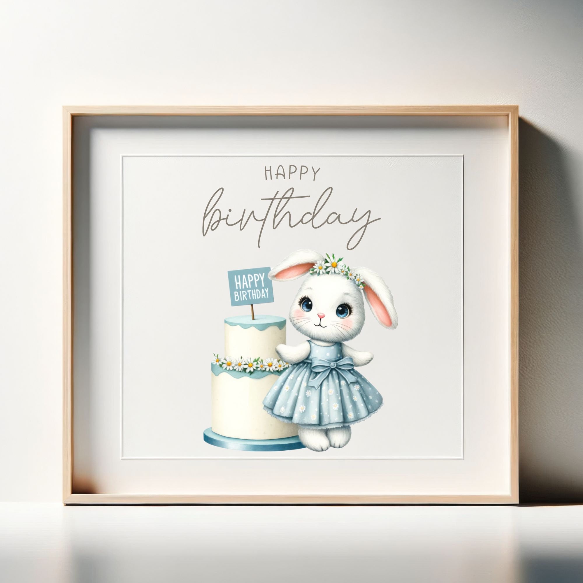 Happy Birthday Bunny Clipart, Birthday Watercolor Clipart, Cute Bunny ...
