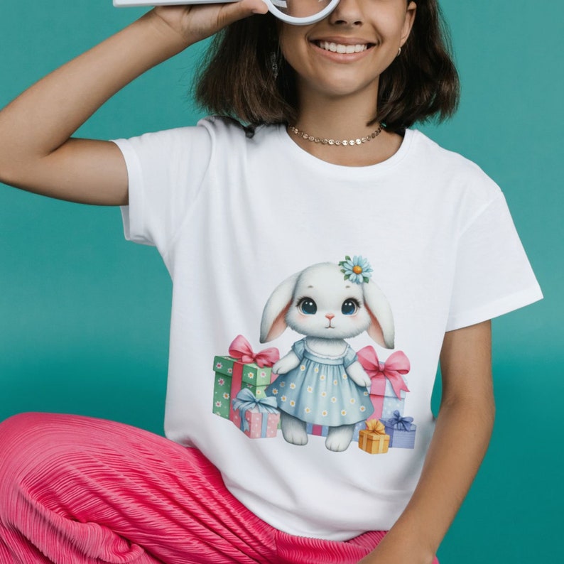 Happy Birthday Bunny Clipart, Birthday Watercolor Clipart, Cute Bunny ...