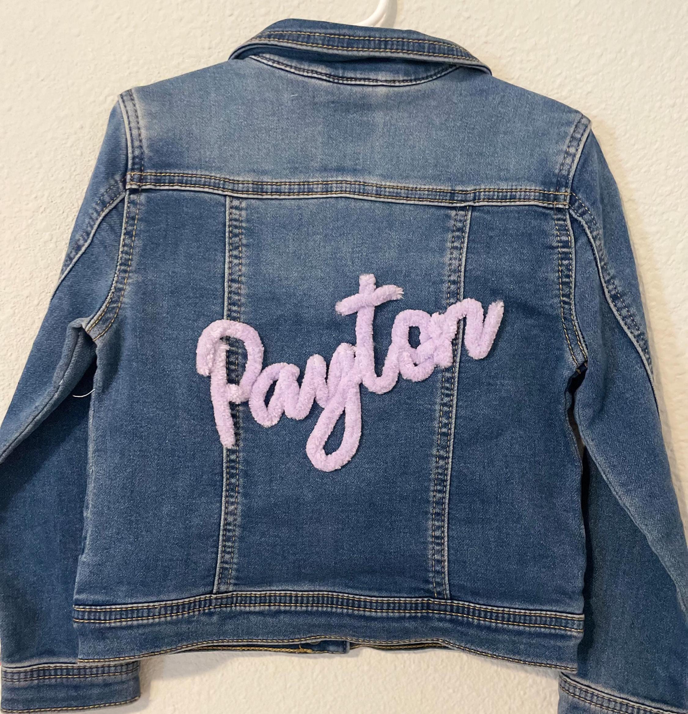 Personalized Yarn Embroidered Denim Jacket: Custom Kids Clothing - Etsy