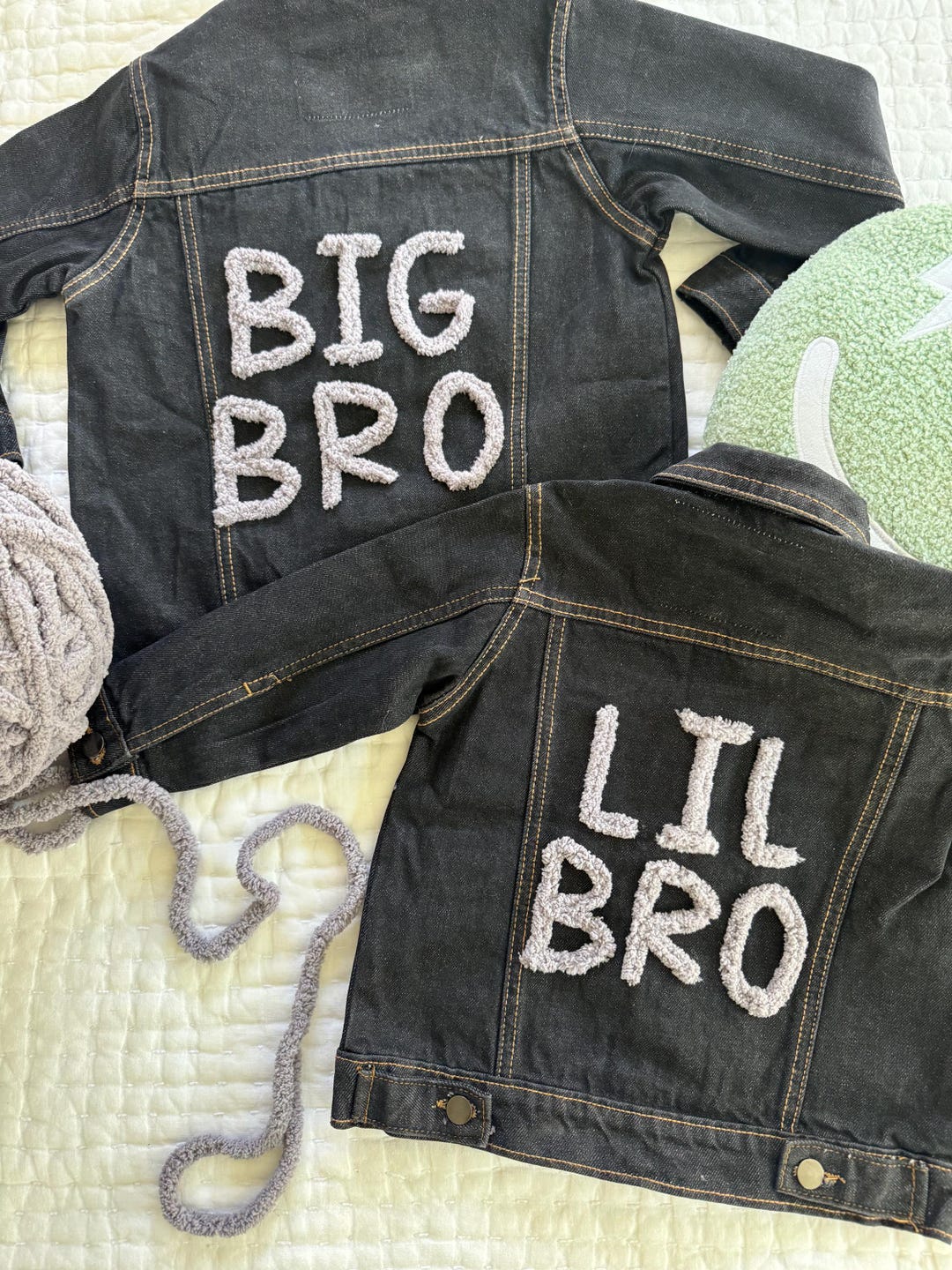 Big Brother Little Brother Denim Jacket Custom Embroidered Matching ...