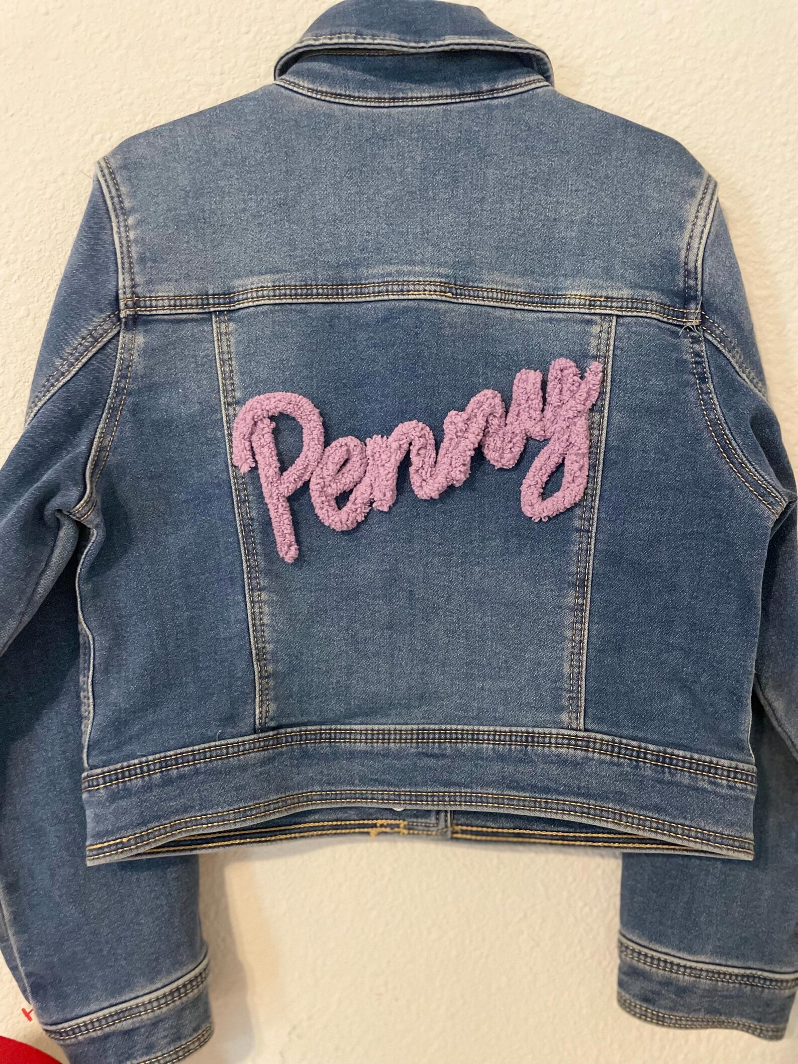 Personalized Yarn Embroidered Denim Jacket: Custom Kids Clothing - Etsy