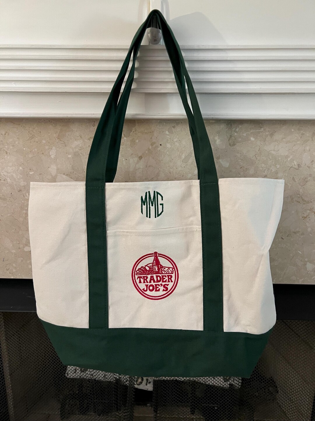 Trader Joe’s Circle Monogrammed Large Grocery Tote Bag - Etsy