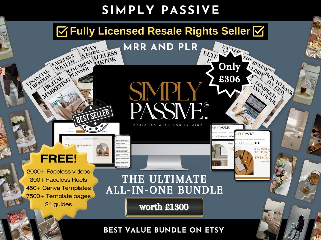 Simply Passive Digital Product Faceless Digital Marketing Course Master ...