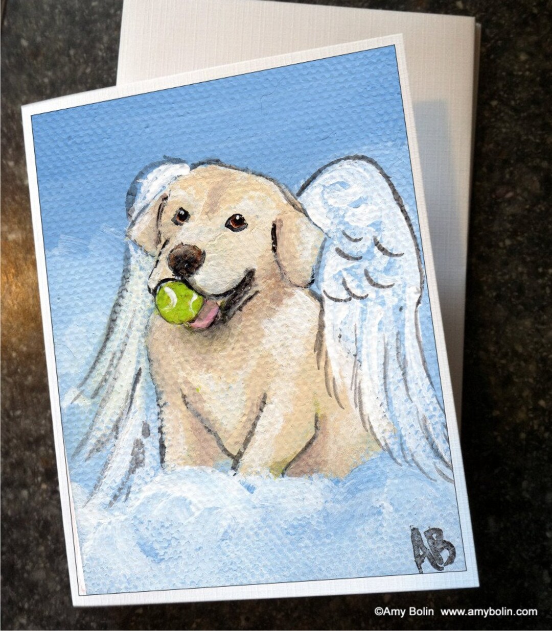 Yellow Labrador Retriever "playful Angel" NOTE CARDS by Amy Bolin With ...