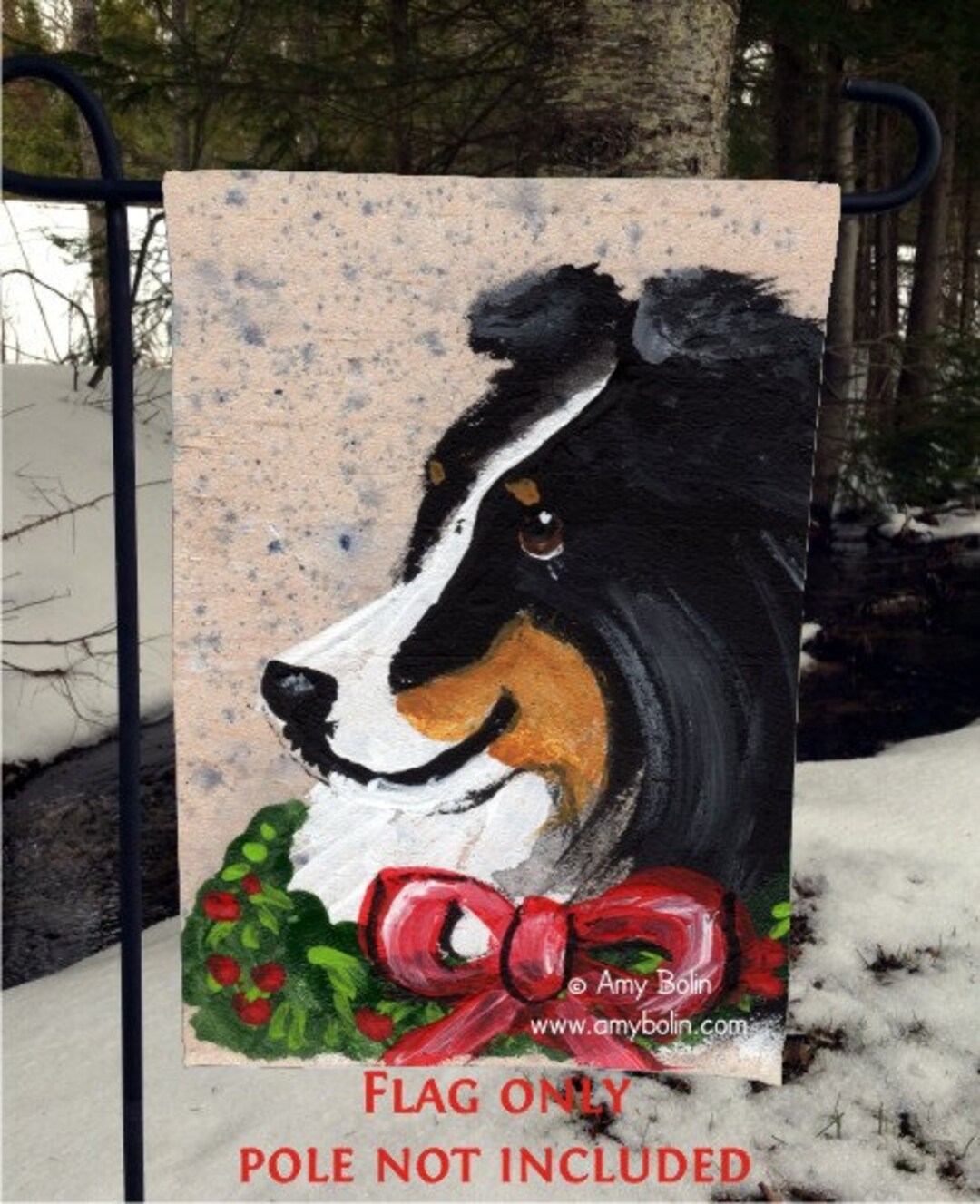Tri Color Sheltie christmas Traditions Garden Flag - Etsy