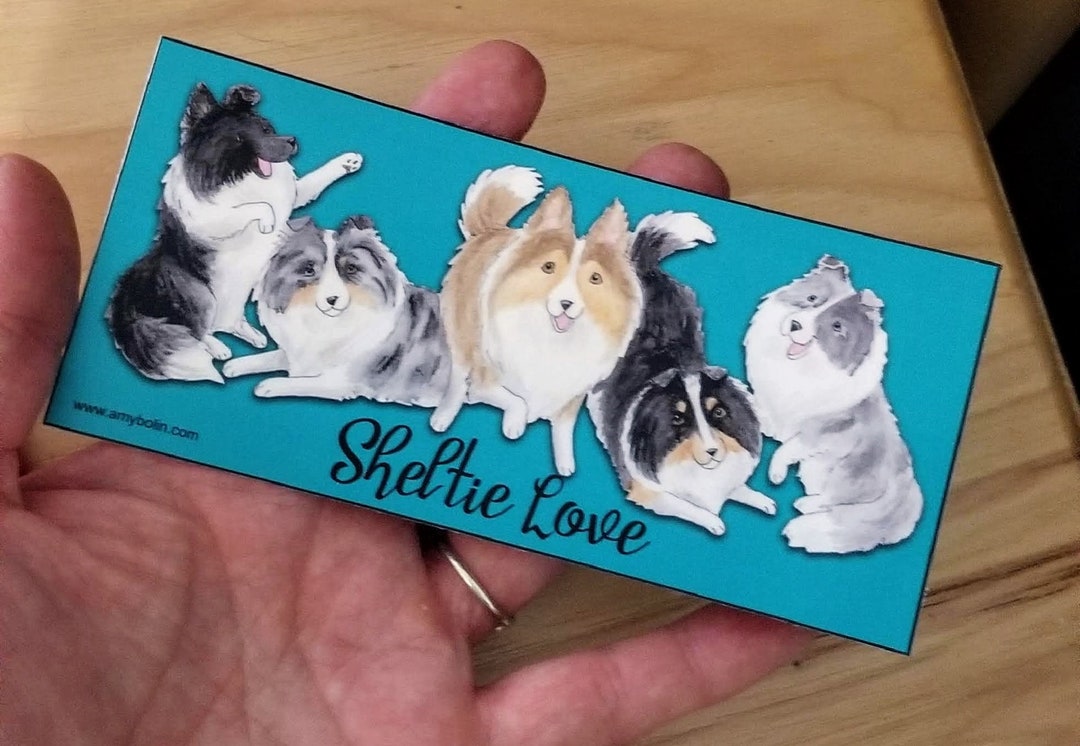 Sheltie Love Vinyl Sticker / Auto Decal Weather Resistant Blue Merle ...