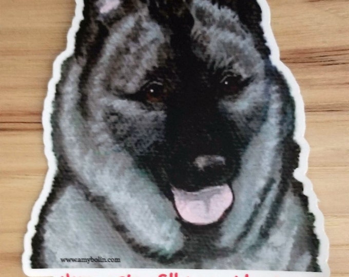 Norwegian Elkhound on Board Car Window Sticker Norsk Elghund Dog Sign ...