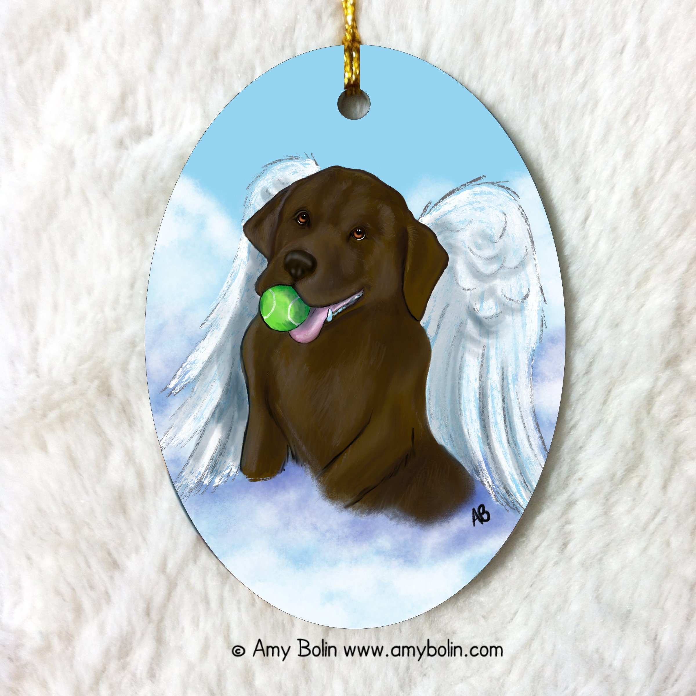 Chocolate Labrador Retriever Playful Angel double | Etsy