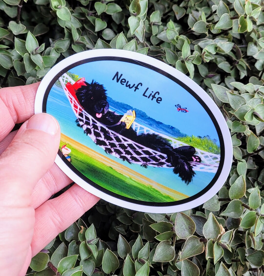 Newf Life Water-resistant Vinyl Sticker Black Newfoundland Dog - Etsy