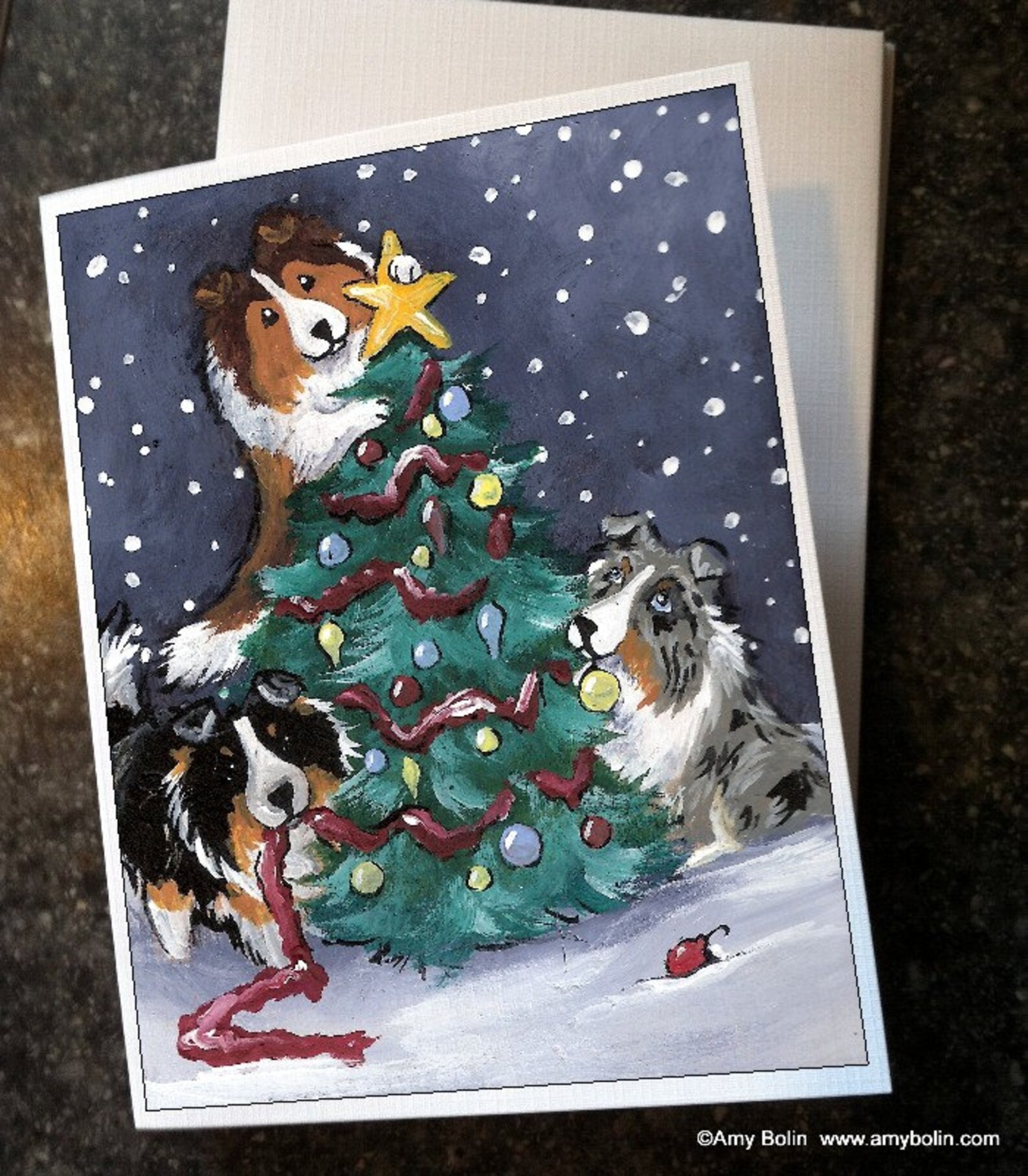 Sable Tri Color Blue Merle Shelties christmas - Etsy
