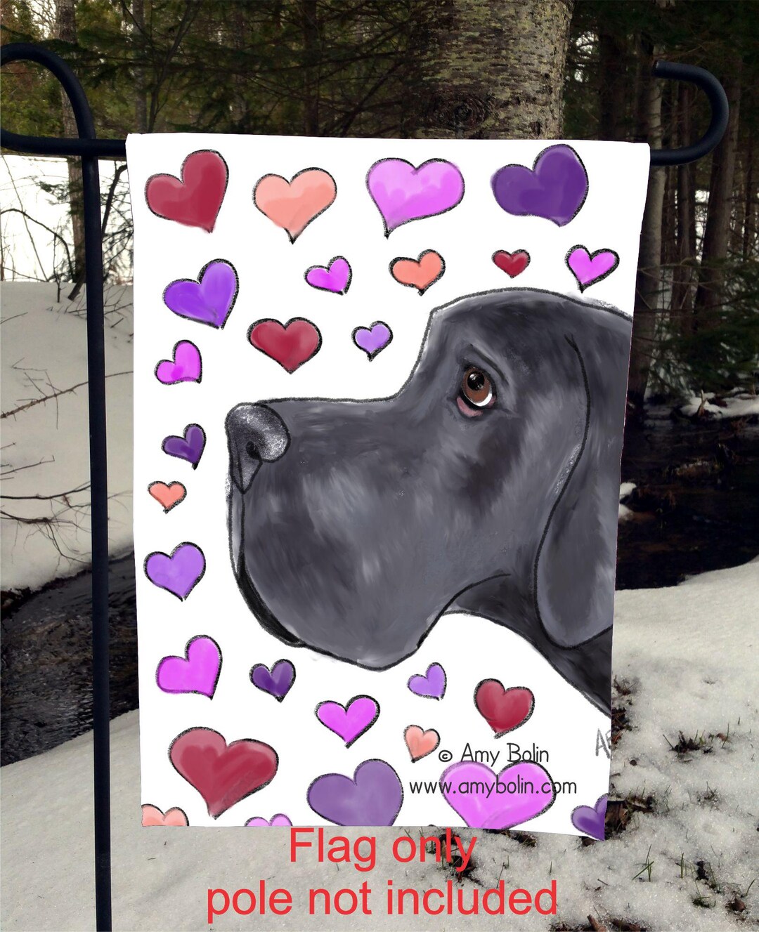 Blue Great Dane "valentine Kisses" Garden Flag by Amy Bolin - Etsy