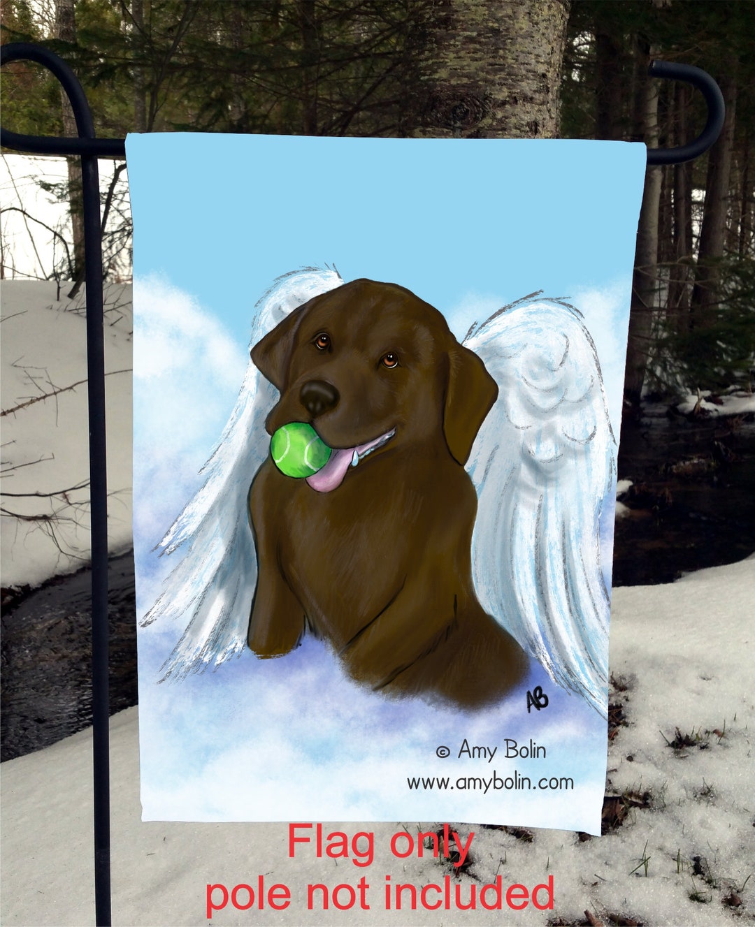 Chocolate Labrador Retriever "playful Angel" Garden Flag by Amy Bolin ...