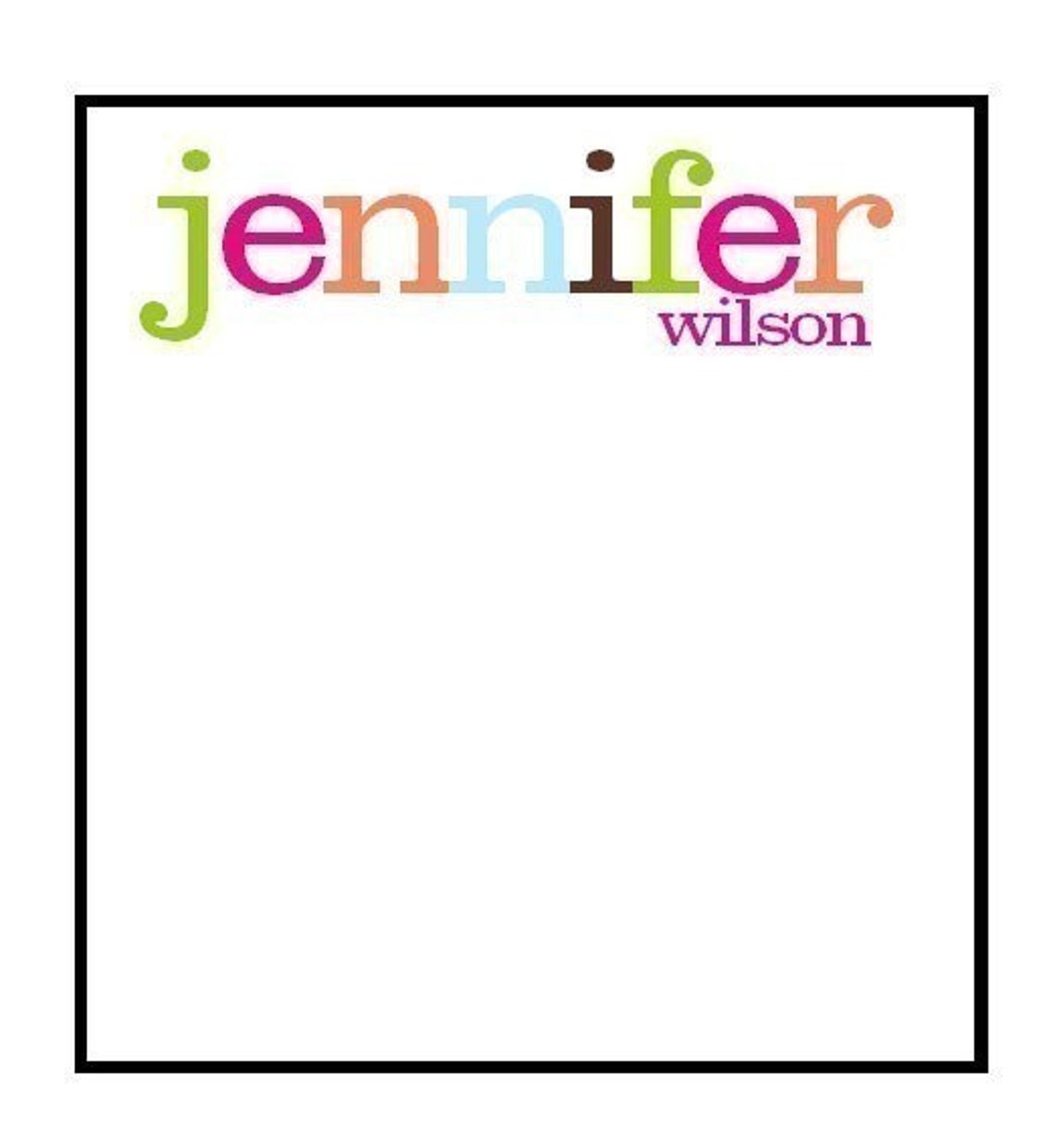 Fun Multi Color Personalized Notepad - Etsy