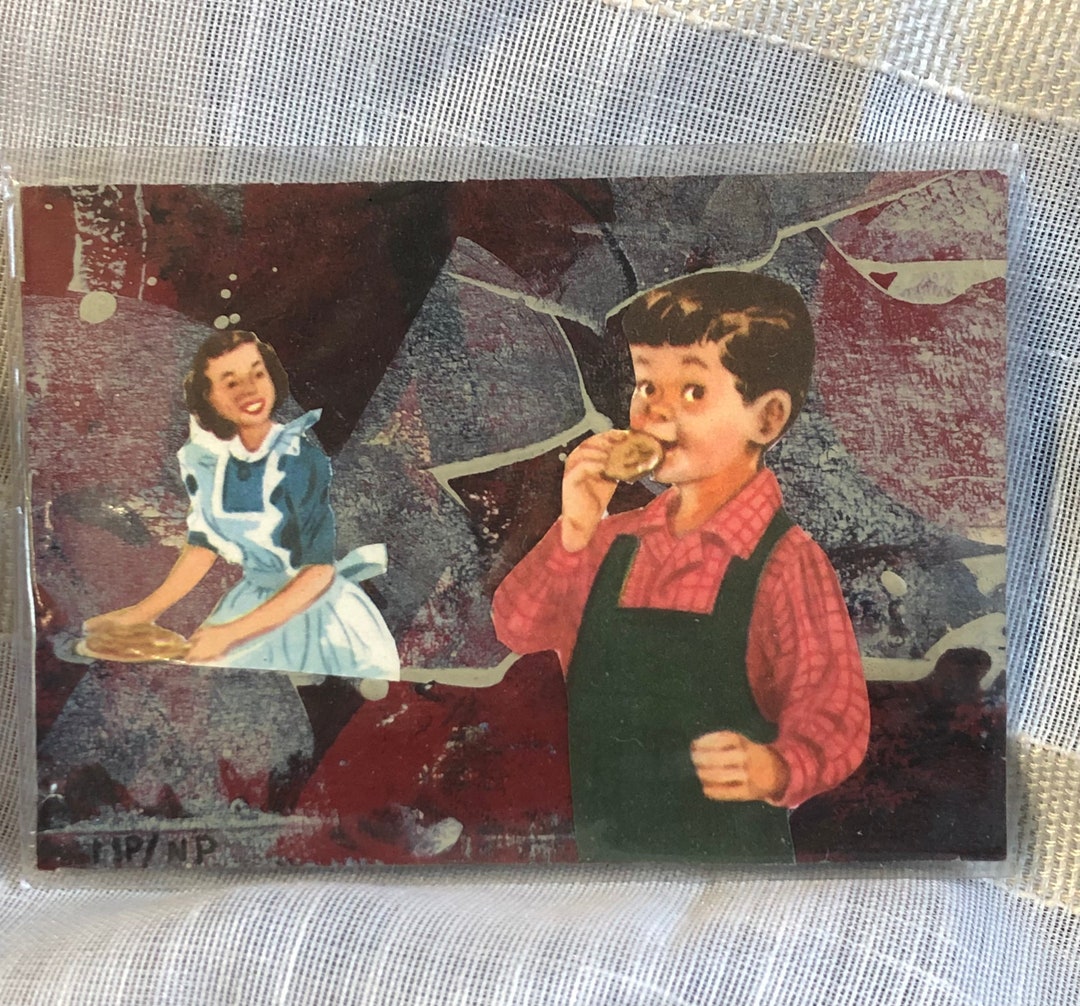 Original Art Collage Artist Trading Card With Illustrations - Etsy