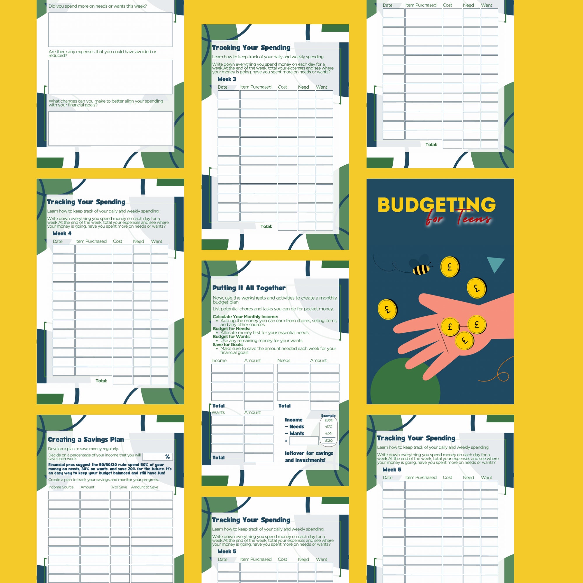 Budgeting Planner, Budget Planner for Teens, Planner Kit, Printable ...