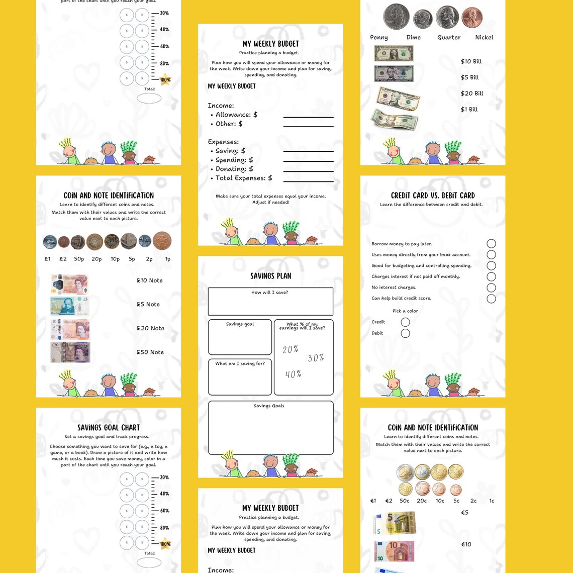 Printable Budgeting Planner | Budget Planner for Kids | Printable ...