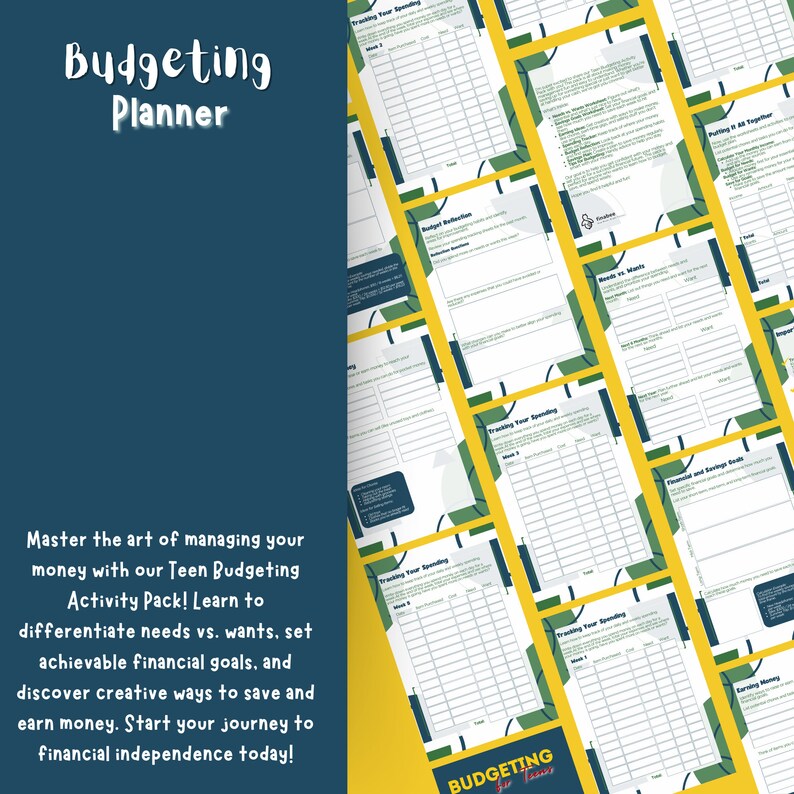 Budgeting Planner, Budget Planner for Teens, Planner Kit, Printable ...