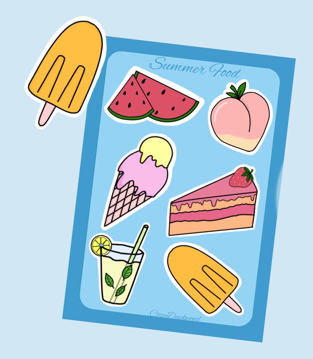 Summer Food - Mini Sticker Sheet - Etsy