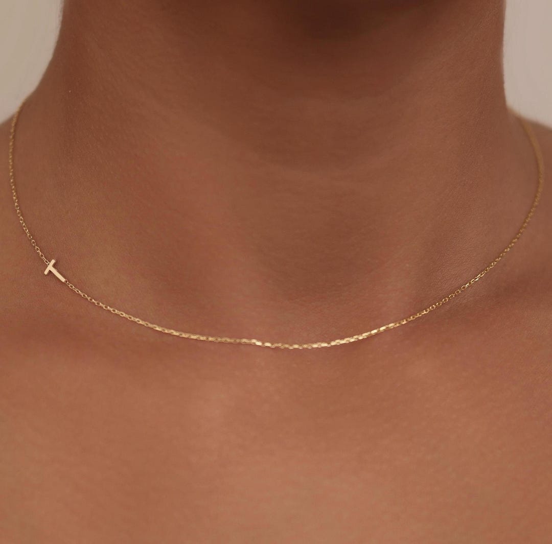 Custom Sideways Letter Necklace-personalized Spaced Letter Jewelry ...