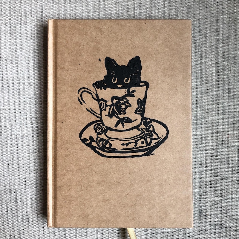 Notebook Linocut Print - Etsy