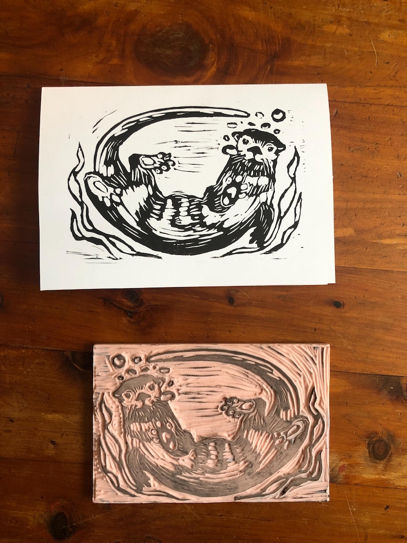 Otter Card Block Printed Otter Lover Card Get Well Feel Better Just ...