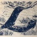 River Otters Block Print Otter Lover Gift Black and White Original Art ...