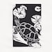 Turtle Art Block Print Original Art Turtle Lover Black and White Art ...