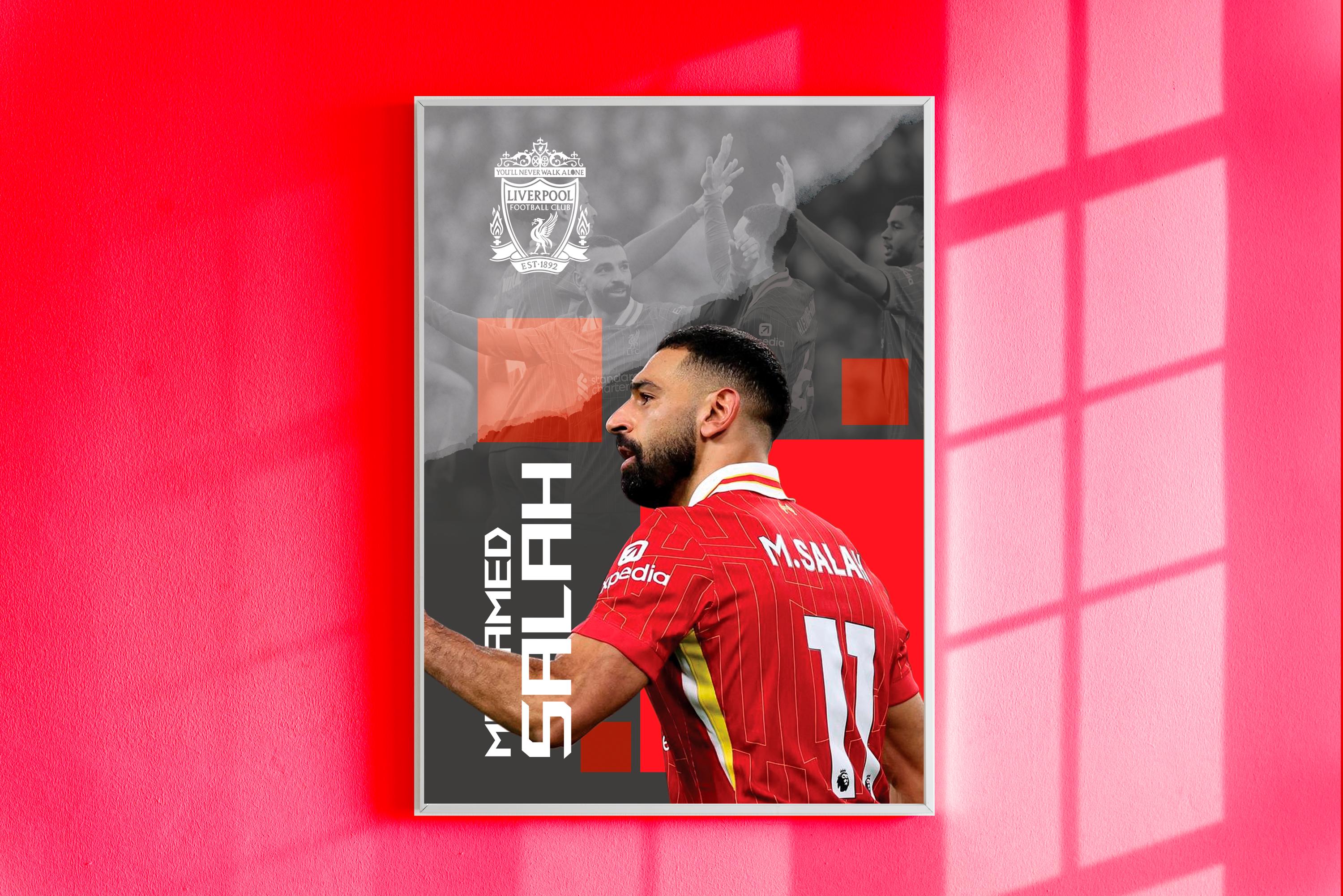 Mohamed Salah Poster, Liverpool FC Salah Print, Salah Wall Art ...