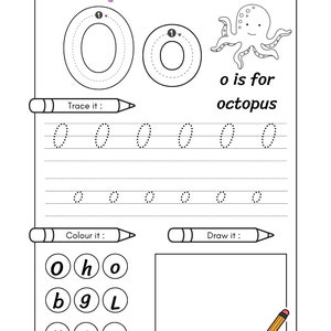 26 Printable Alphabet Letters Worksheets A-Z, Preschool, Kindergarten ...