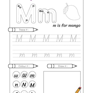 26 Printable Alphabet Letters Worksheets A-Z, Preschool, Kindergarten ...