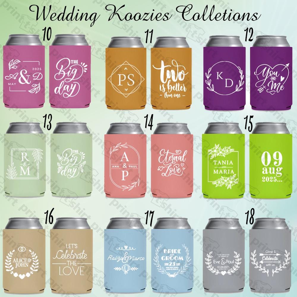 Custom Wedding Can Coolers, Wedding Toast, Custom Reception Bar ...