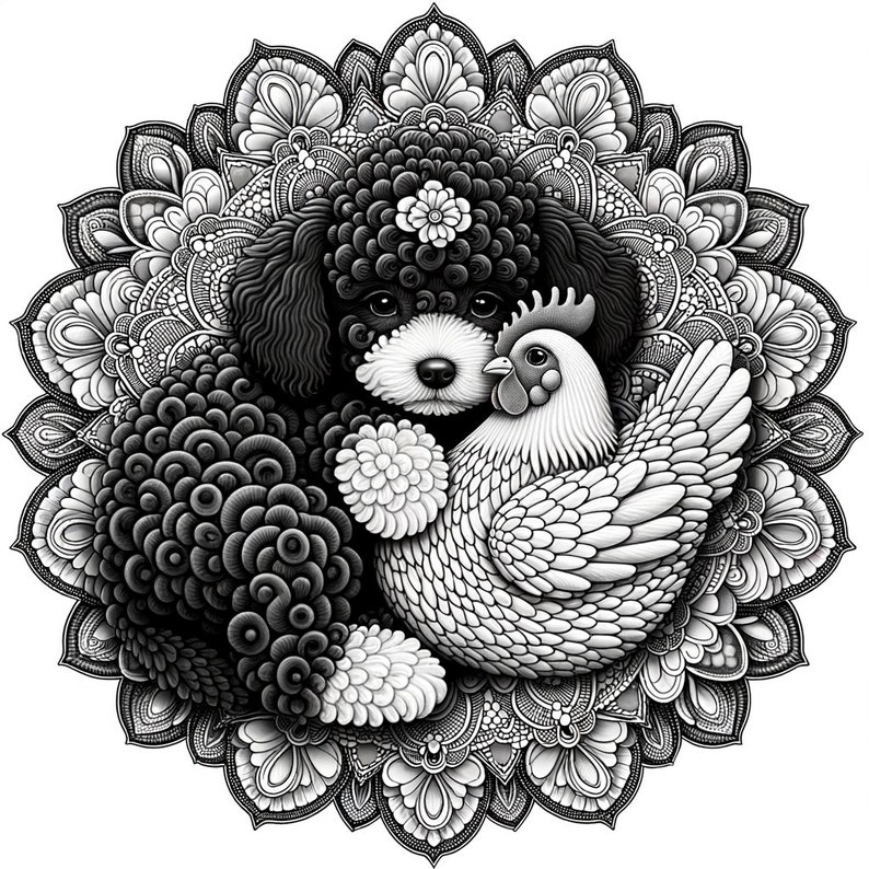 Beloved Mandalas Poodle Poodle Coloring Book Adult Coloring Book ...