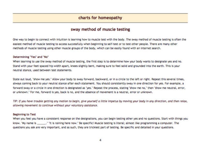Charts for Homeopathy - a Book of Muscle Testing and Dowsing Charts for ...