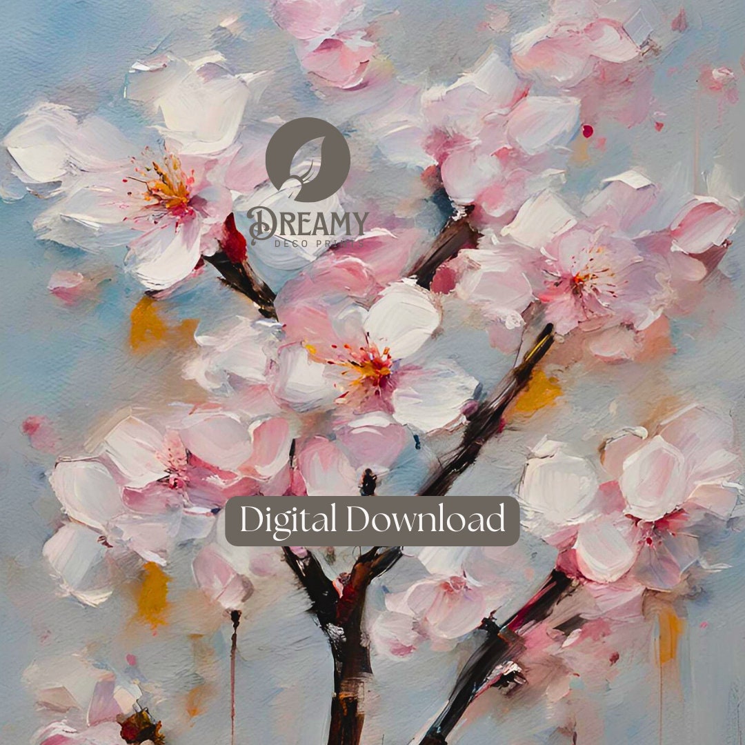 Cherry Blossom Wall Art, Cherry Blossom Print, Wall Art for Bathroom ...