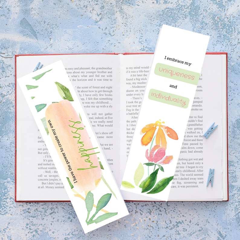 Affirmation Bookmarks, Printable Bookmark Set, Perfect Gift for ...