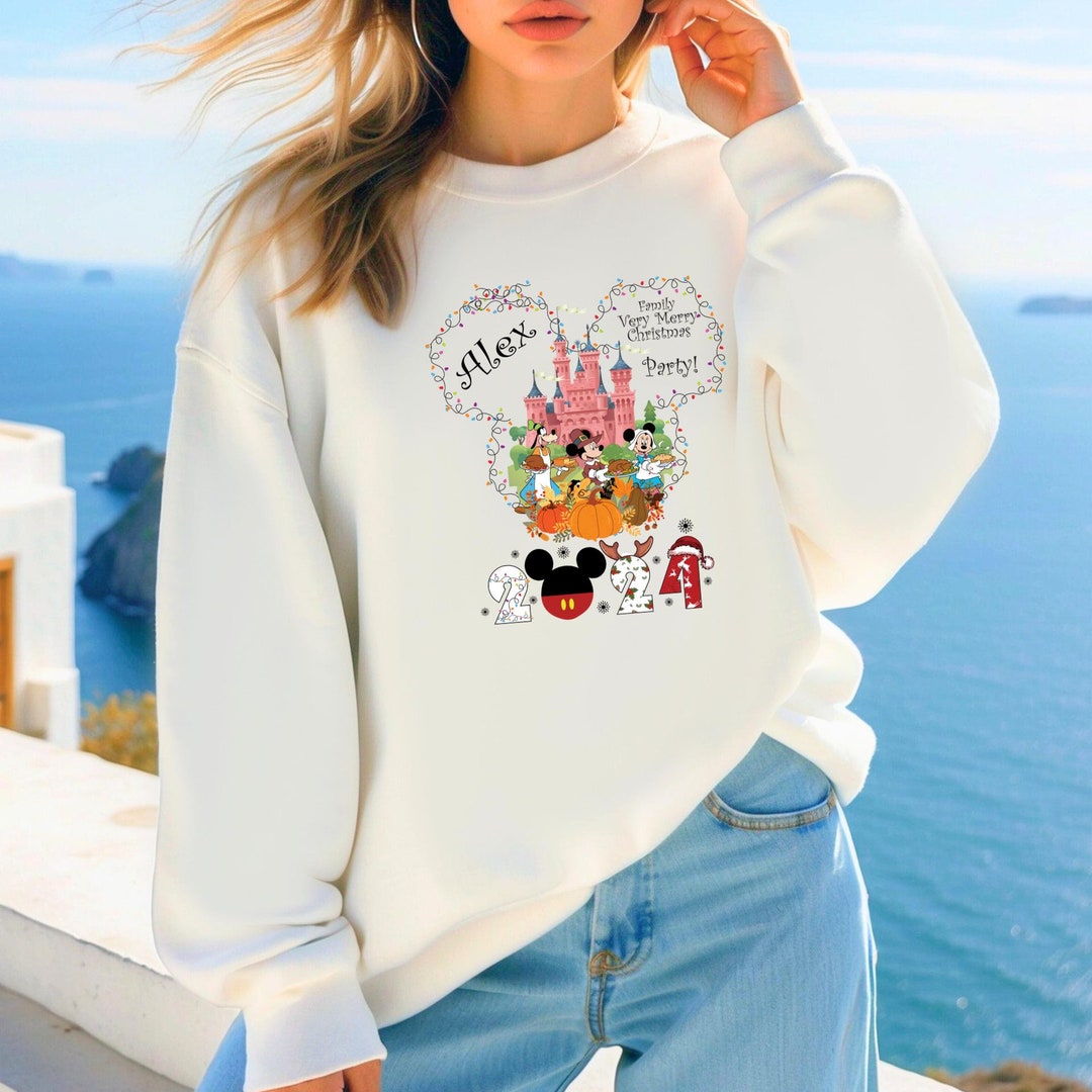 Personalized Name Disney Christmas Mickey and Minnie Sweat, Disney ...