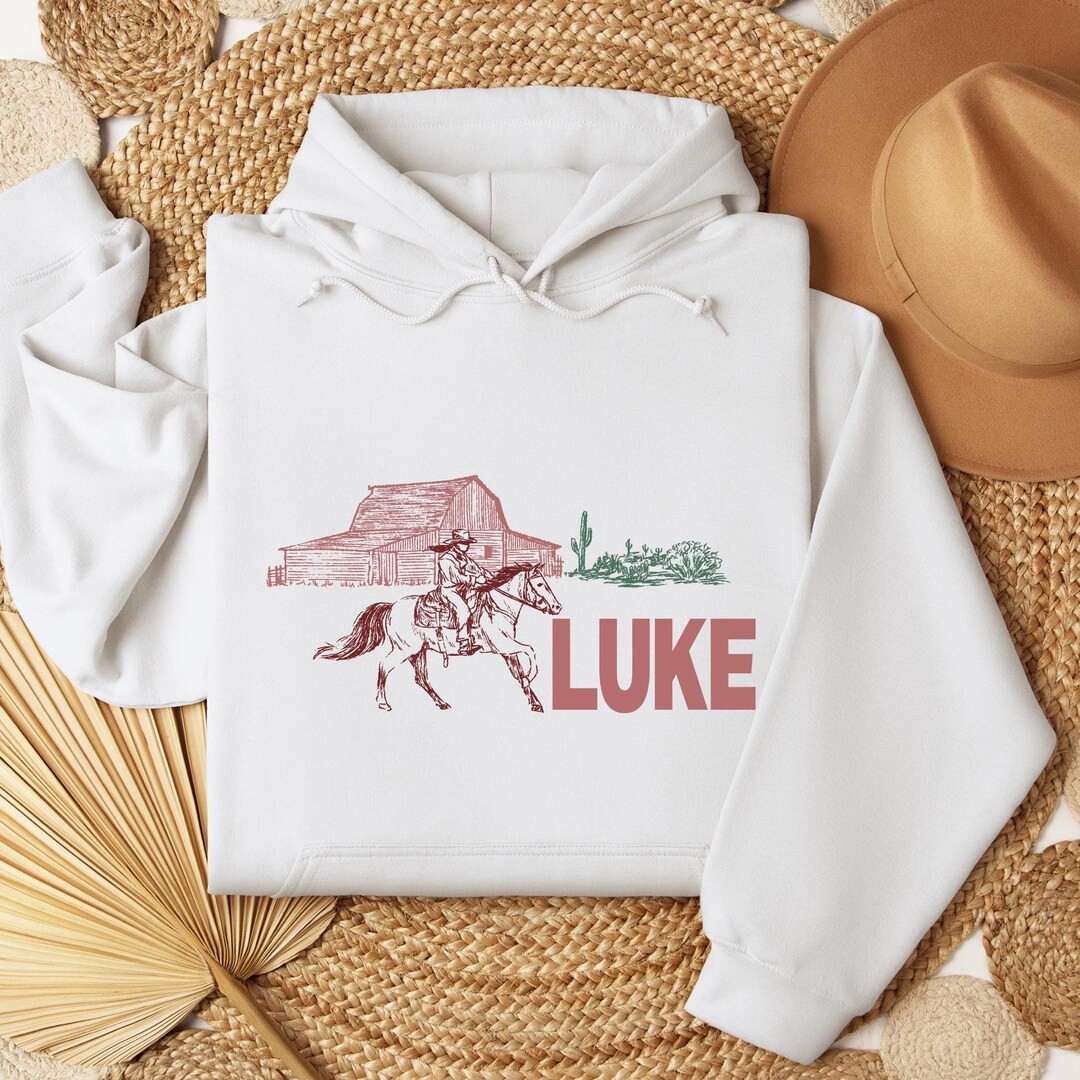 Western Cowboy Luke Hoodie, Ranch Life Hoodie, Vintage Western Hoodie ...