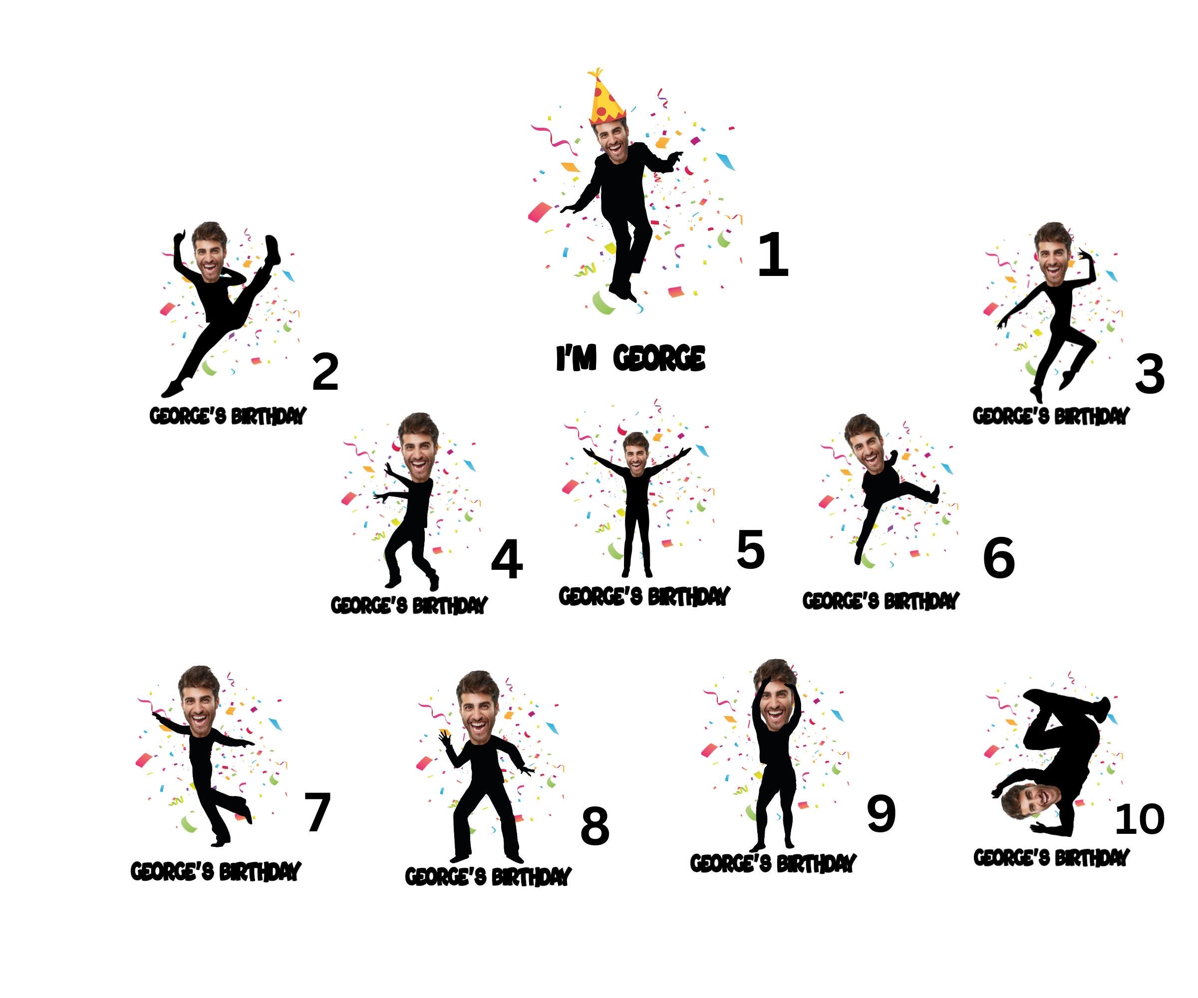 Comfort Colors* Custom Stick Figure Birthday Shirt, Personalized Face ...