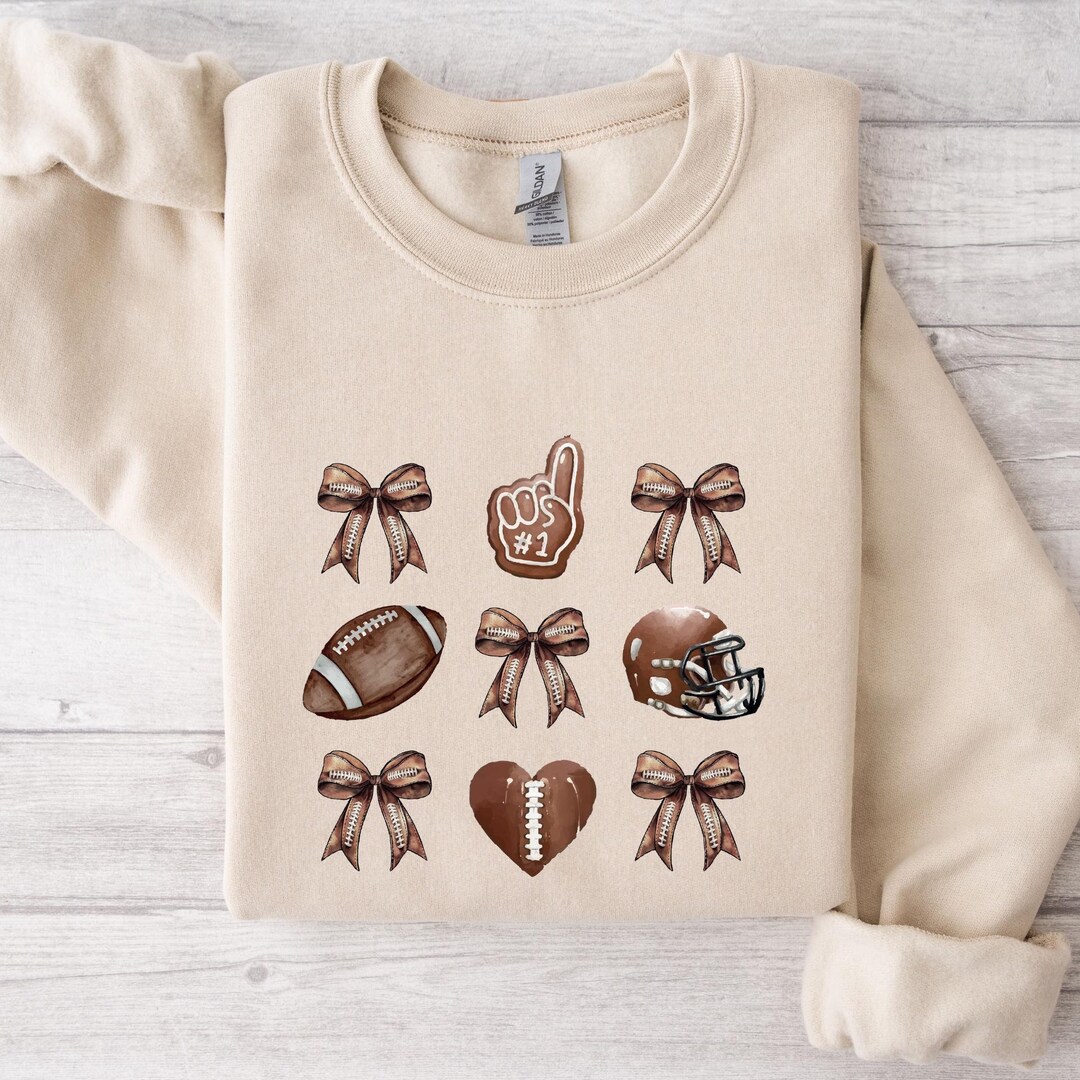 Game Day Football Sweat, Football Mom Sweat, Coquette Football Sweat ...
