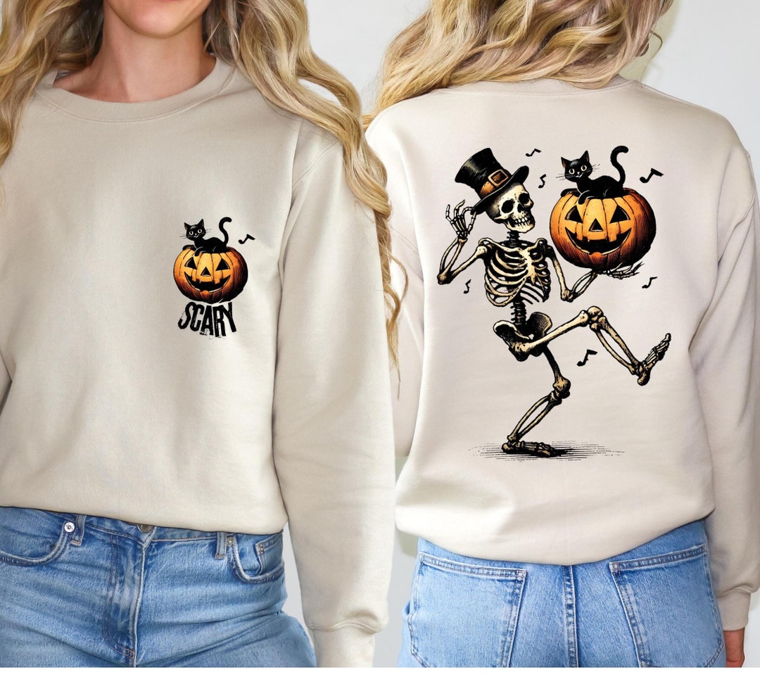 Halloween Skeleton Dance Show Sweat, Funny Skeleton Pumpkin Sweat ...