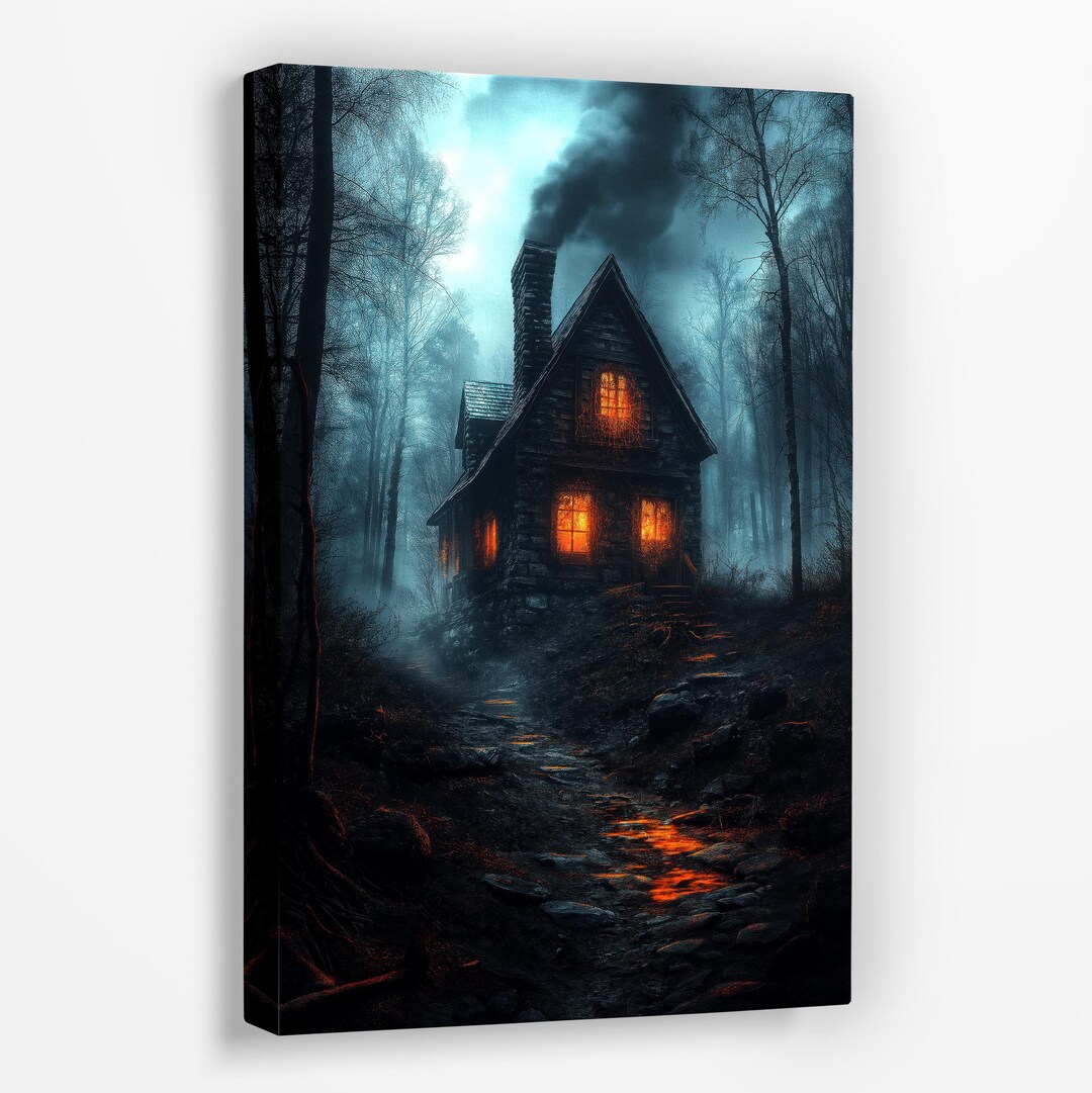Haunted House Halloween Wall Decor Scary Ominous Atmosphere Fall ...