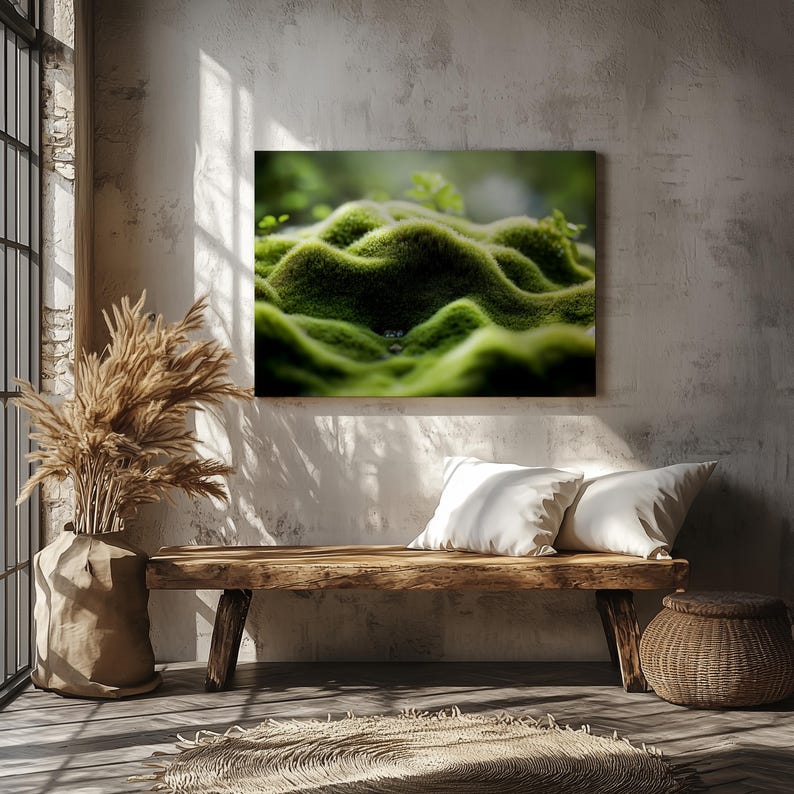 Parametric Moss Wall Art Painting for Living Room Canvas Wall for Wavy ...